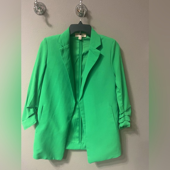 Philosophy | Jackets & Coats | Philosophy Green Ruched Sleeve Blazer ...